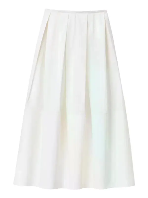 Lafayette 148 New York Inverted Pleat Maxi Skirt - White