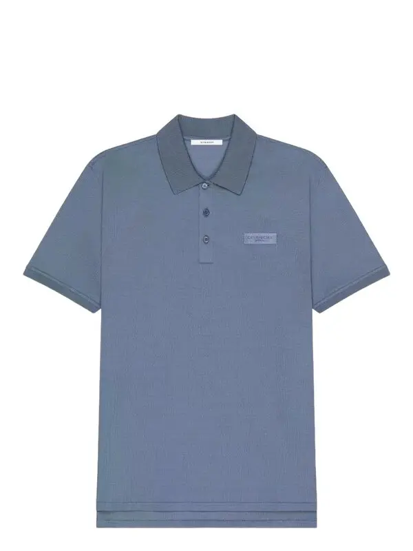 Givenchy Polo In Cotton With Paris Gros Grain - Blue