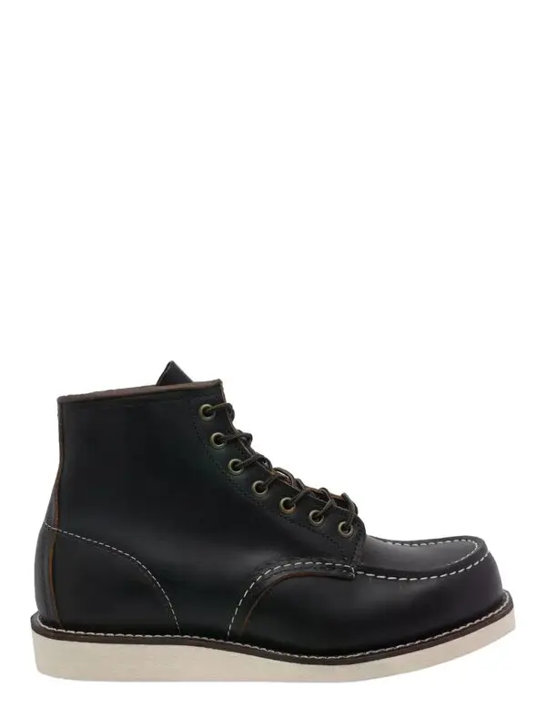 Red Wing Moc Round-toe Lace-up Boots - Black