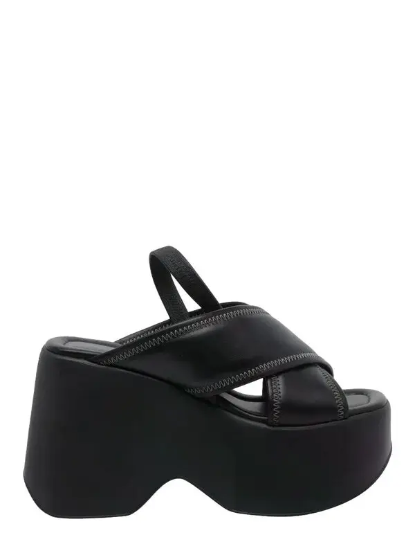 VIC MATIE Crossover Plateau Sandals - Black