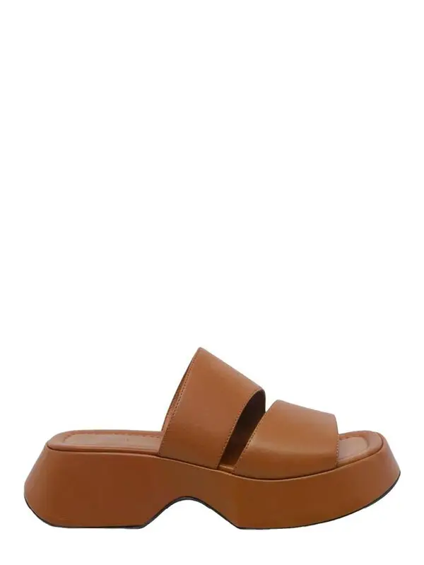 VIC MATIE Logic Open-toe Platform Sandals - Brown