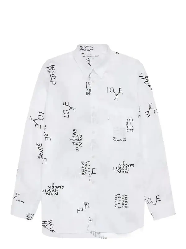 Comme Des Garçons Printed Shirt - White