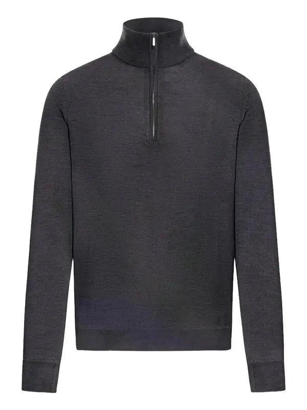 ZANONE Roll-neck Zip Sweater - Grey