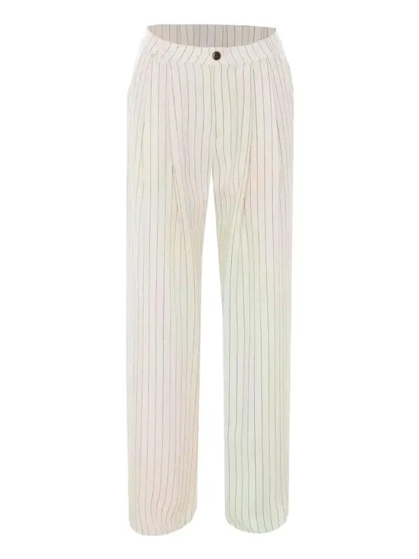 ELE Striped Flared Trousers - Neutrals
