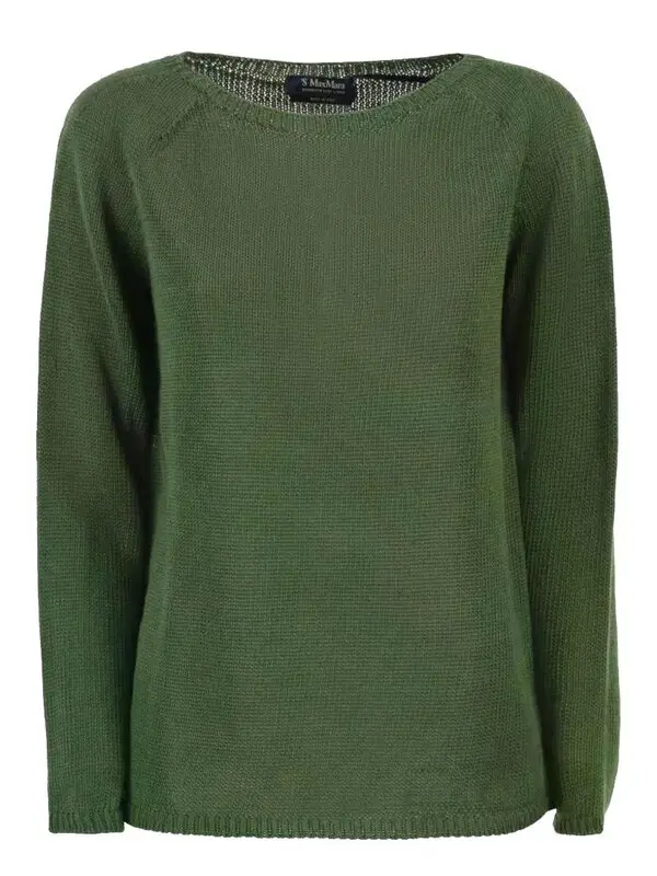 Max Mara Wide-neck Linen Jumper - Green