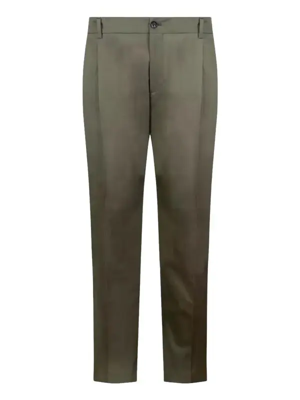 BE ABLE Pleated Straight Trousers - Green