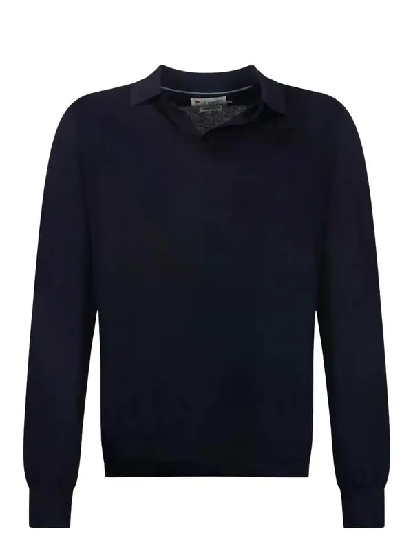 MC2 SAINT BARTH Long-sleeved Polo Shirt - Blue