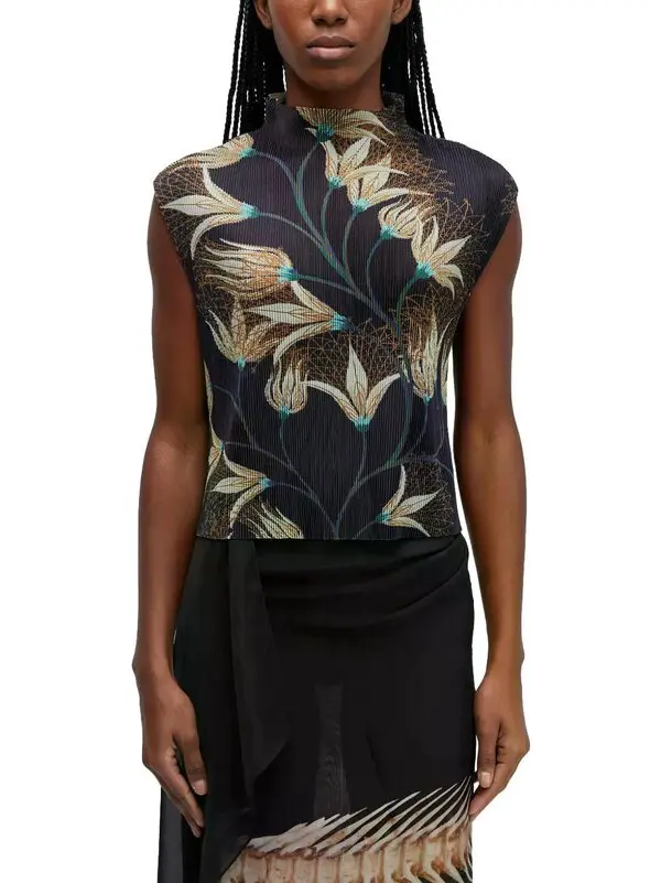 OSKLEN Floral Print Sleeveless Blouse - Black
