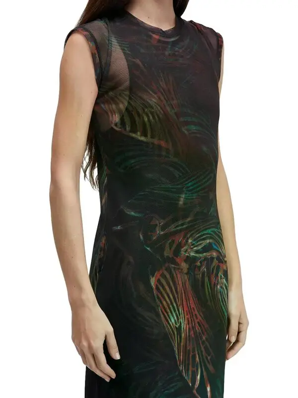 OSKLEN Sleeveless Printed Midi Dress - Black