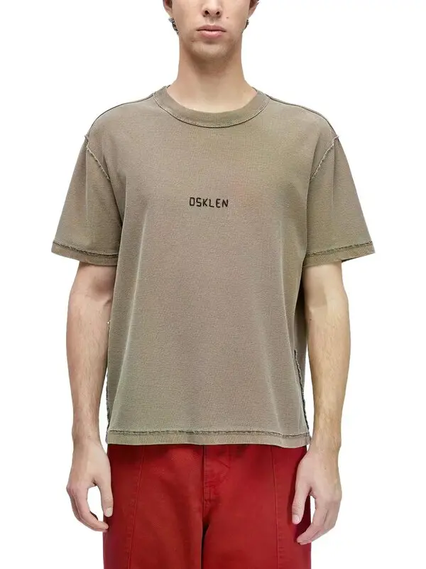 OSKLEN Logo-embroidered Crew-neck T-shirt - Neutrals