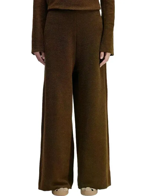 OSKLEN Textured Wide-leg Trousers - Brown