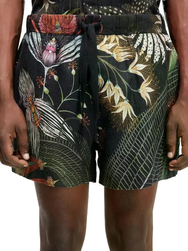 OSKLEN Botanical Print Shorts - Black