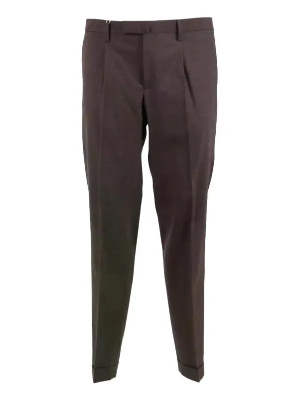 BRIGLIA 1949 Cuffed Tailored Trousers - Brown
