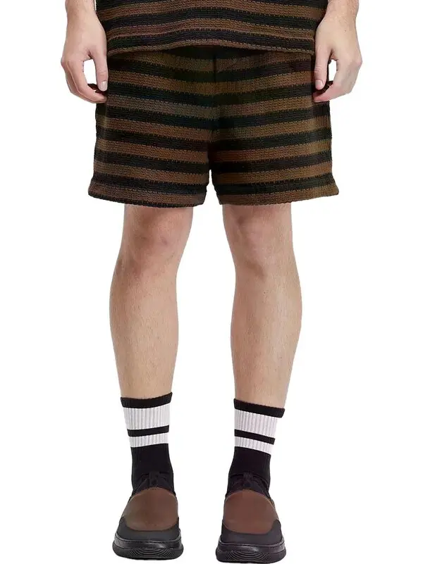 OSKLEN Striped Knit Shorts - Brown