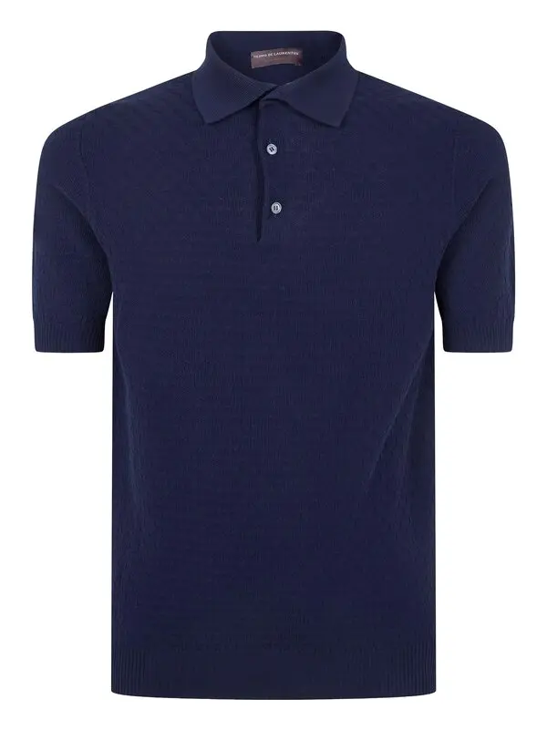 FILIPPO DE LAURENTIIS Short Sleeves Polo Shirt - Blue