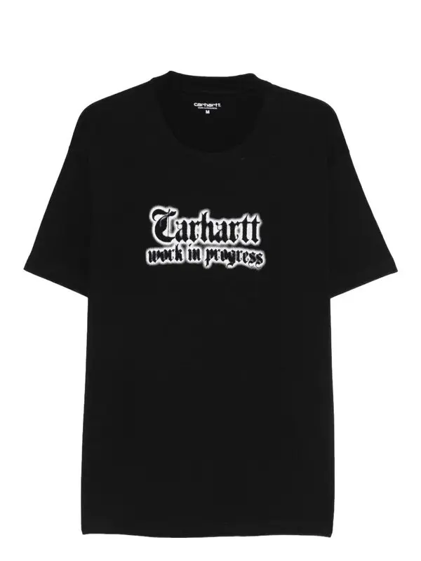 Carhartt Work In Progress Short Sleeves "world Tour" Organic Cotton T-shirt - Black
