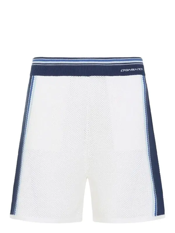Casablanca Mesh Stripes Shorts - White