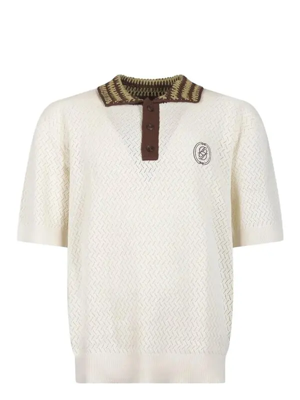 Drole De Monsieur Ajouré D Miroir" Polo Shirt - White