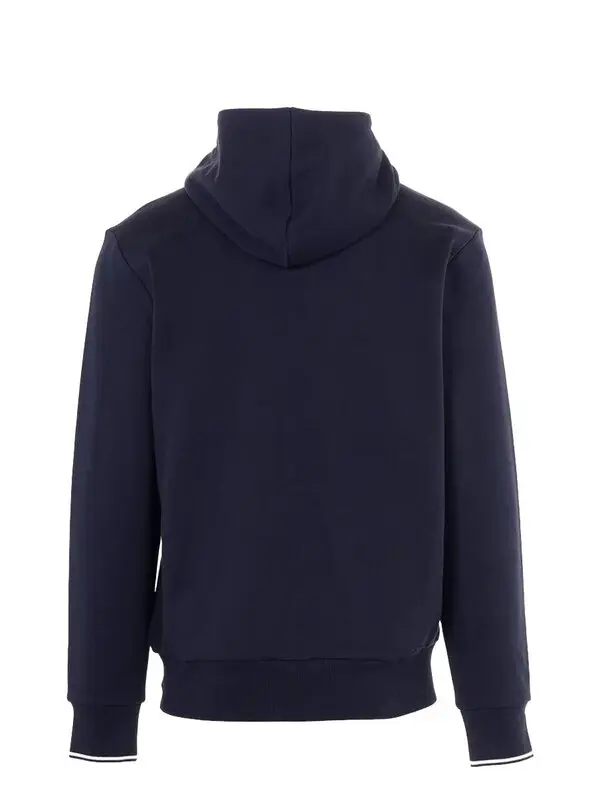 Fred Perry Hooded Zip Through Sweatshirt - Blue