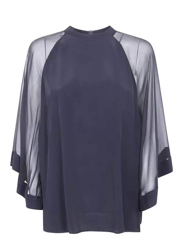 Filippa K Sheer Raglan Blouse - Black