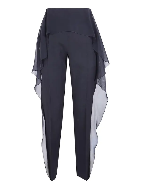 LANVIN Trousers With Ruffles - Black