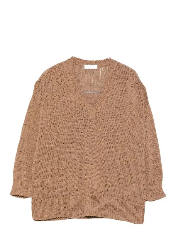 BASE Cotton Blend Sweater - Brown