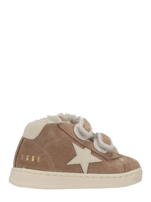GOLDEN GOOSE Suede Upper With Leather Star And Shearling Lining - Tobacco/white