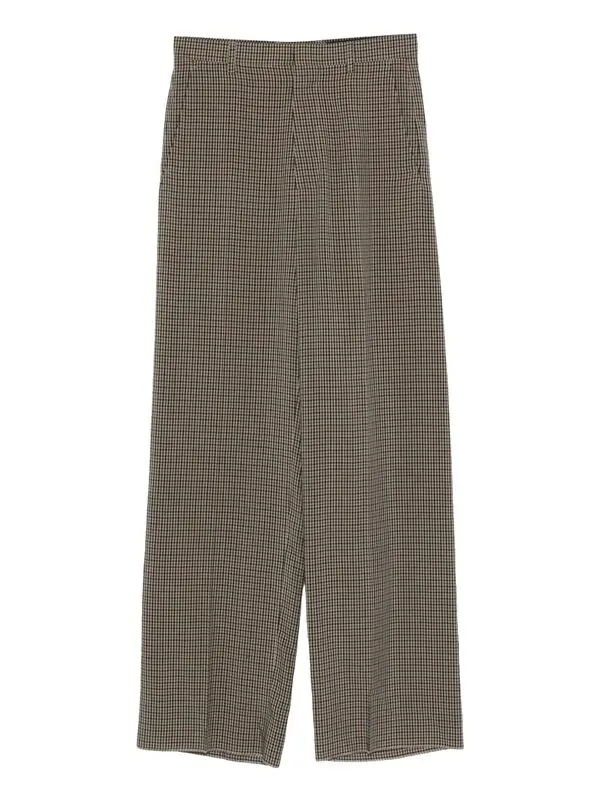 Balenciaga Checked Wide-leg Trousers - Kaki