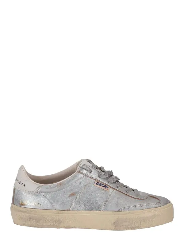 GOLDEN GOOSE Soul Star Laminated Sneakers - Silver/white/milk
