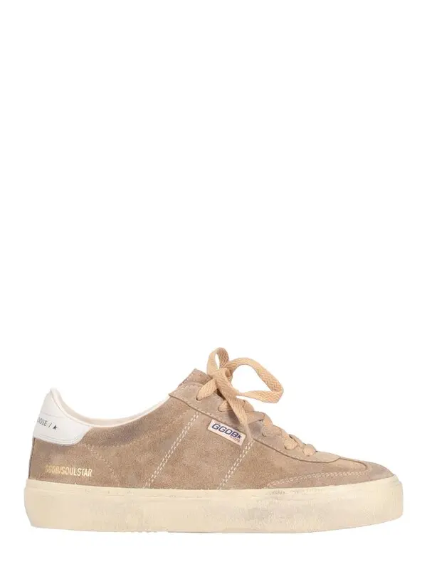 GOLDEN GOOSE Soul Star Suede And Leather Sneakers - Tobacco/white/milk