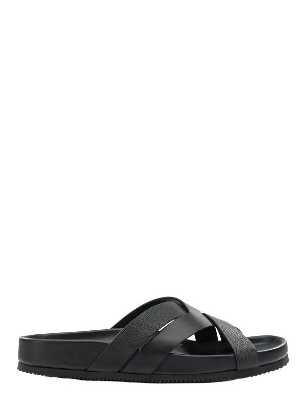 TOM FORD Braided Leather Slides - Black
