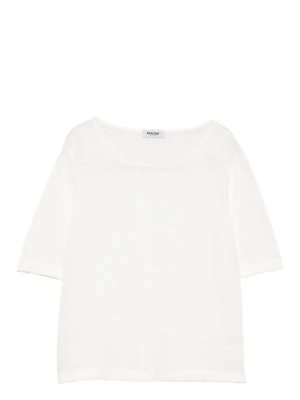BASE Linen And Cotton Blend Sweater - White
