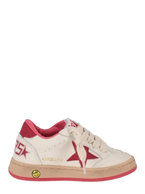 GOLDEN GOOSE Ball Star Nappa Sneakers - White/red