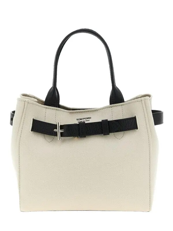 TOM FORD Canvas Audrey Small Tote - Beige