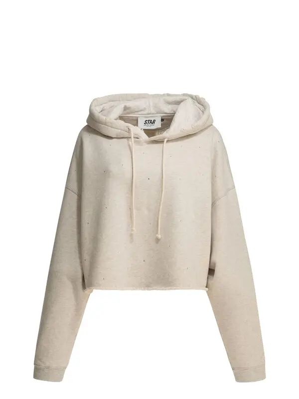 GOLDEN GOOSE Cotton Rhinestone Hoodie - Grey