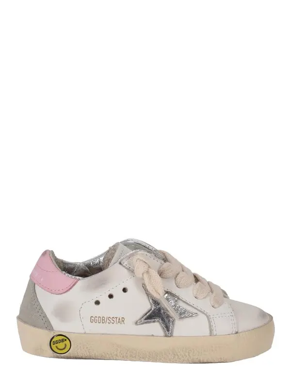 GOLDEN GOOSE Super-star Leather Sneakers - White/silver/ice/orchid Pink