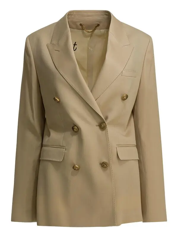 GOLDEN GOOSE Double-breasted Virgin Wool Blazer - Beige