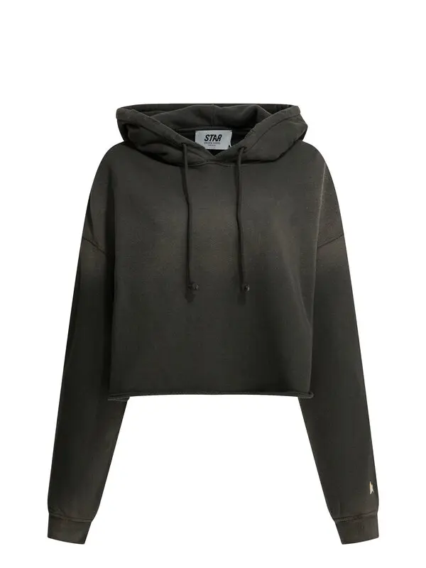 GOLDEN GOOSE Cotton 'star/w's' Hoodie - Grey