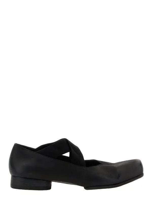 UMA WANG Leather Ballerina Flats - Black