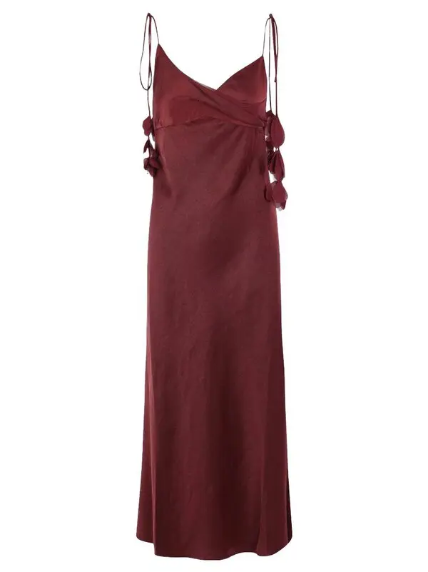 SELF-PORTRAIT Long Dress With Floral Pattern - Bordeaux