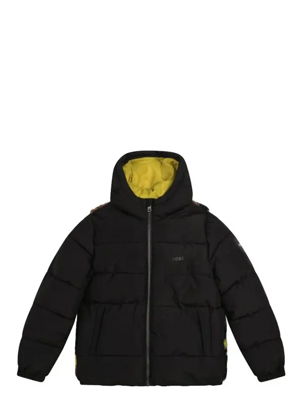 BOSS Down Jacket With Hood - Black