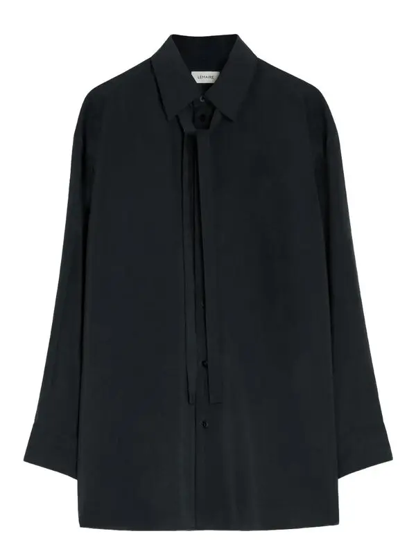 LEMAIRE Long Shirt With Tie - Charcoal