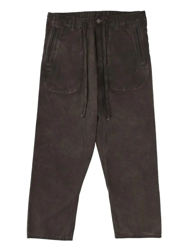 UMA WANG Drawstring Cotton Pants - Grey