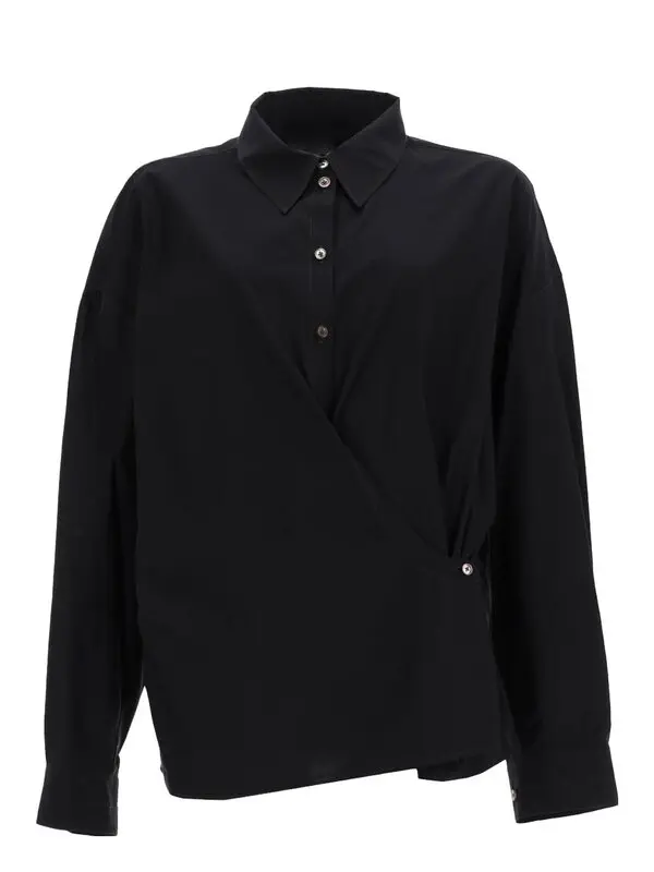 LEMAIRE Straight Collar Twisted Shirt - Black