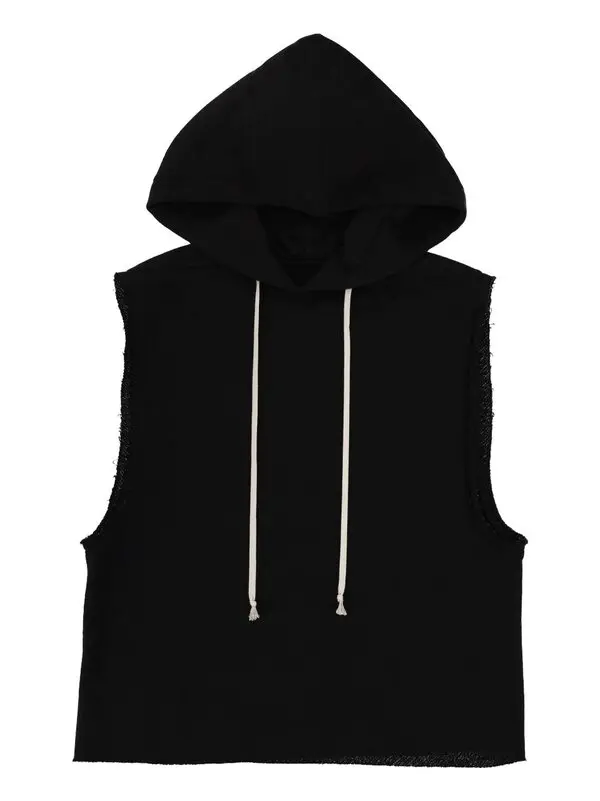 Rick Owens Sleeveless Hoodie Top - Black