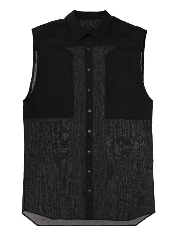 Rick Owens Sleeveless Cotton Shirt - Black