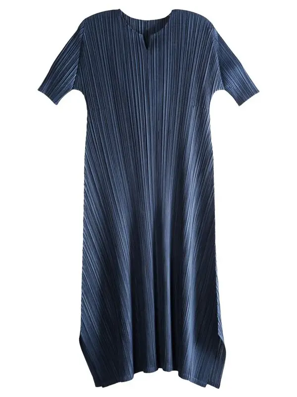 Issey Miyake Mellow Pleats Midi Dress - Blue
