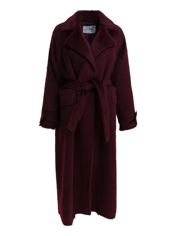 Max Mara Long Alpaca And Wool Coat - Bordeaux