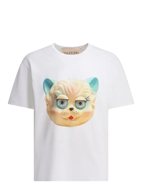 Valentino Garavani Le Chat De La Maison' Crew Neck T Shirt - White