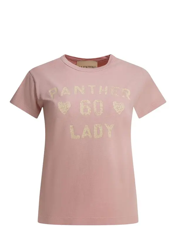 Valentino Garavani Panther Lady Crewneck T-shirt - Pink